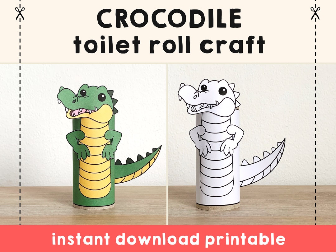 Crocodile Toilet Paper Roll Craft Australian Animal Party Coloring ...