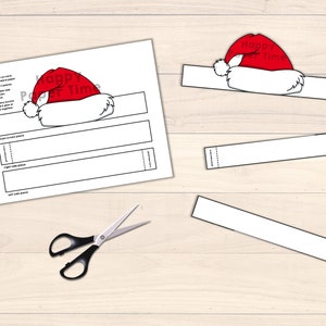 Santa Paper Crown Hat Christmas Winter Holiday Party Coloring Printable ...