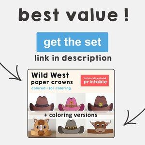 Cow Longhorn Paper Crown Headband Party Coloring Printable Kids Craft ...