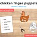 Chicken Puppet Paper Craft Printable Finger Puppet Kids Craft Animal ...