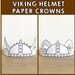 Viking Helmet Paper Crown Coloring Printable Kid Craft Birthday Party ...