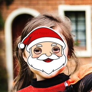 Santa Claus Mask Paper Christmas Costume Printable Craft Party Favor ...