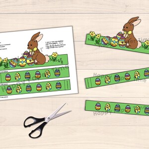 Easter Bunny Hat Paper Crown Coloring Headband Easter Cut Out - Etsy