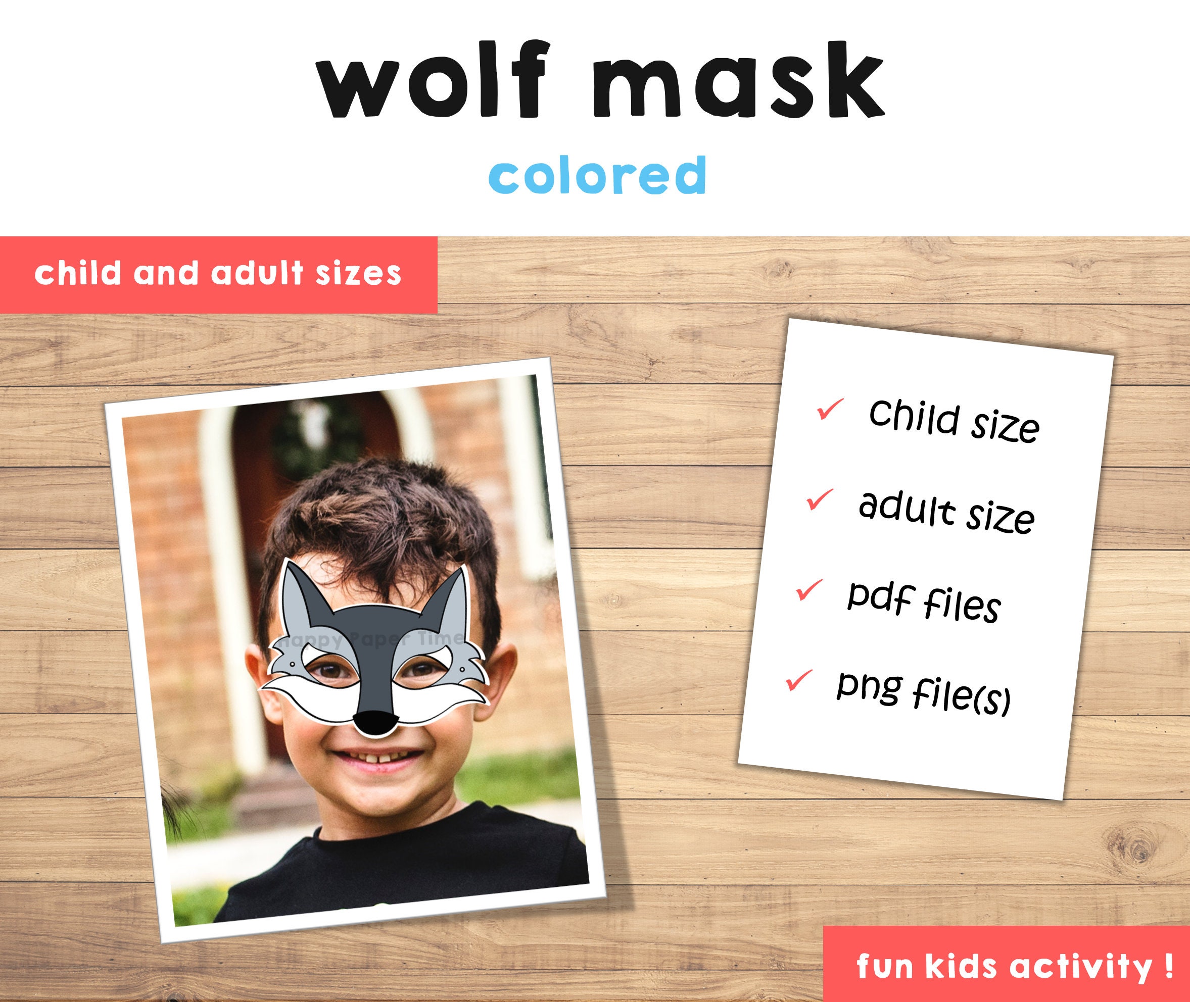 Wolf Costume Animal Mask Wolf Mask Wolf Party Animal | Etsy