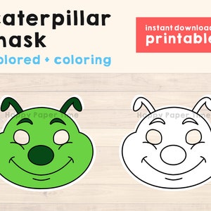 Caterpillar Mask Costume Insect Bug Mask Printable Party Favor Craft ...