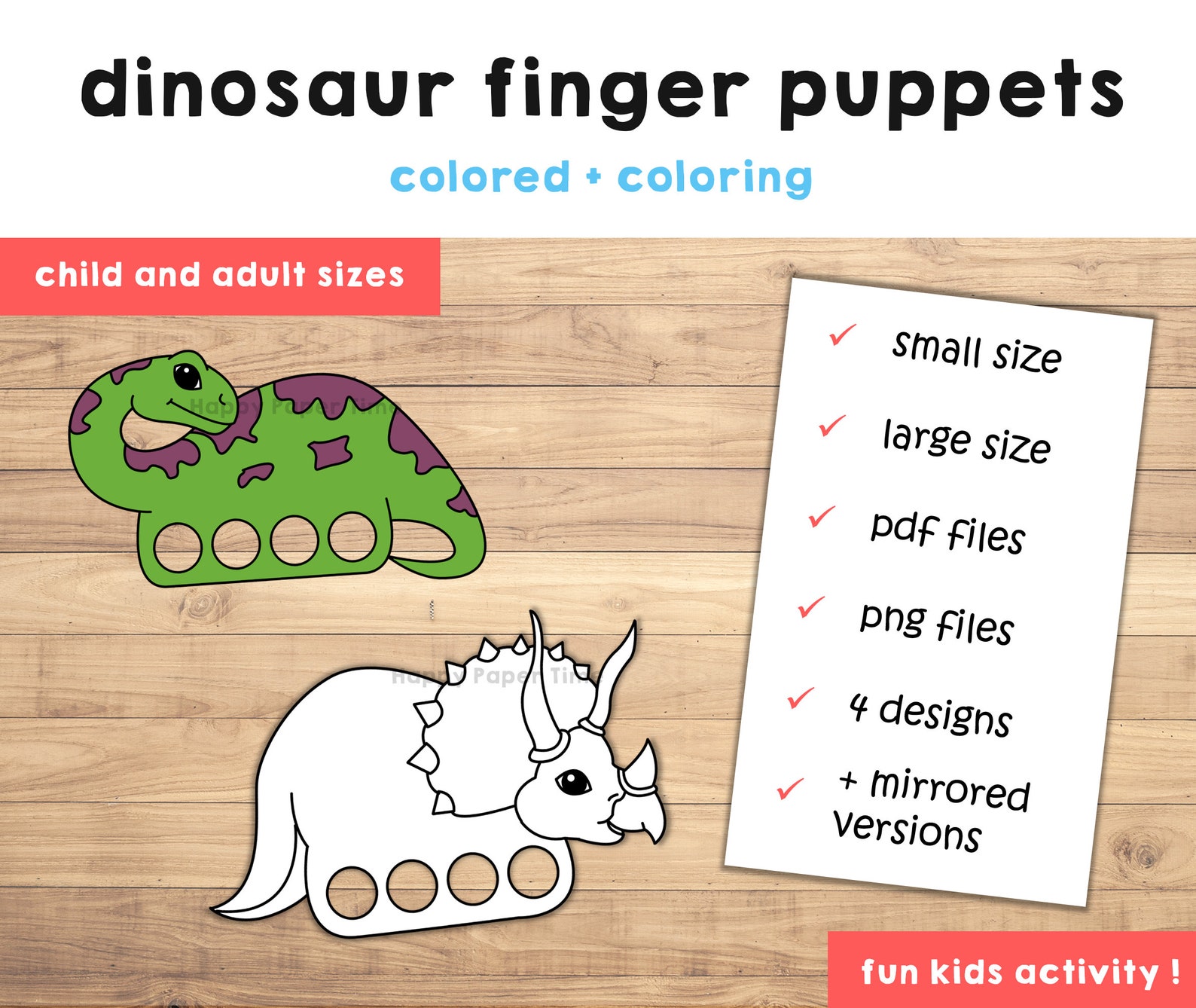 Dinosaur Puppet Paper Craft Printable Finger Puppet Kids Craft - Etsy