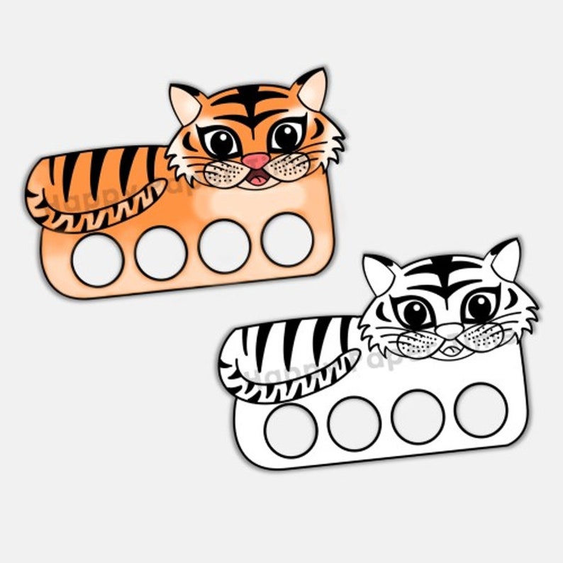 Tiger Paper Craft Printable Jungle Animal Finger Puppet Kids - Etsy