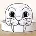Walrus Paper Crown Party Coloring Printable Kids Craft Polar Ocean ...