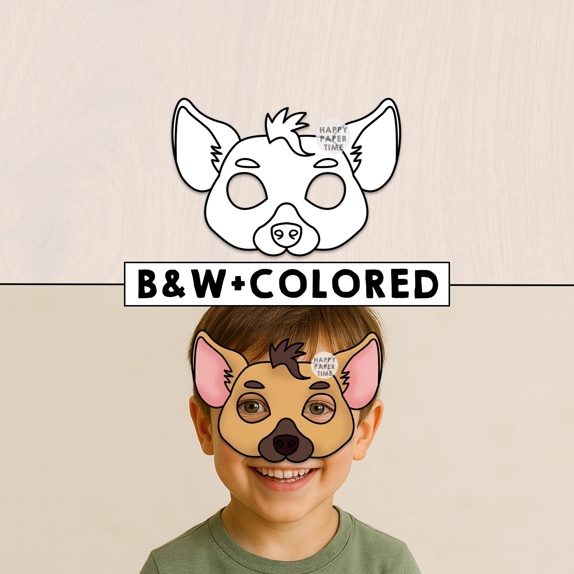 Hyena Mask Costume Animal Mask Printable Party Favor African Jungle ...