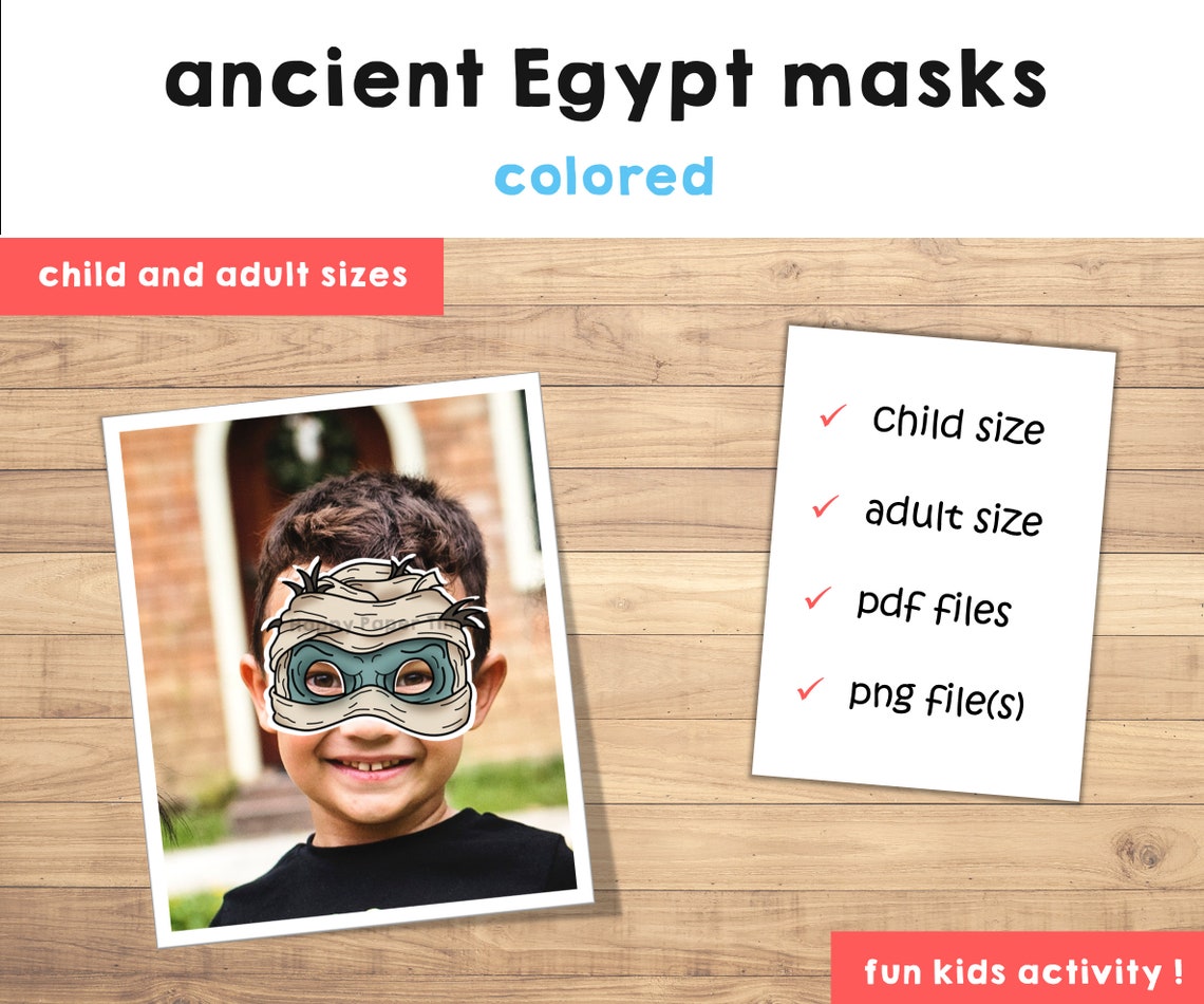 Ancient Egypt Masks Template Pharaoh Cleopatra Mummy Horus - Etsy