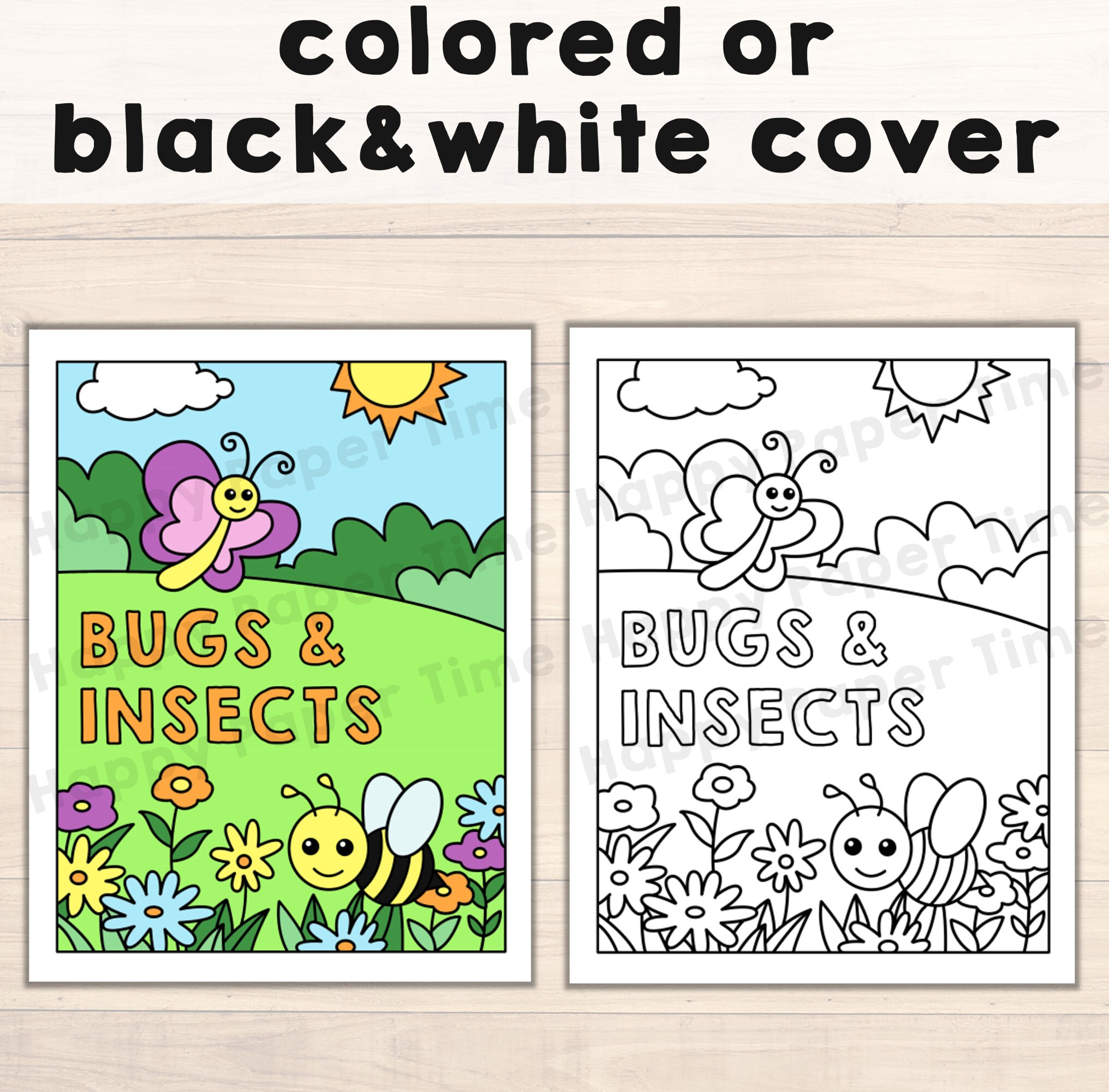 Bugs and Insects Coloring Pages Animal Theme Printable Art - Etsy