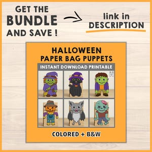 Frankenstein Paper Bag Puppet Printable Halloween Craft Activity Cut ...