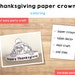 Thanksgiving Paper Crowns Craft Coloring Printable Kids Pilgrim Pumpkin ...