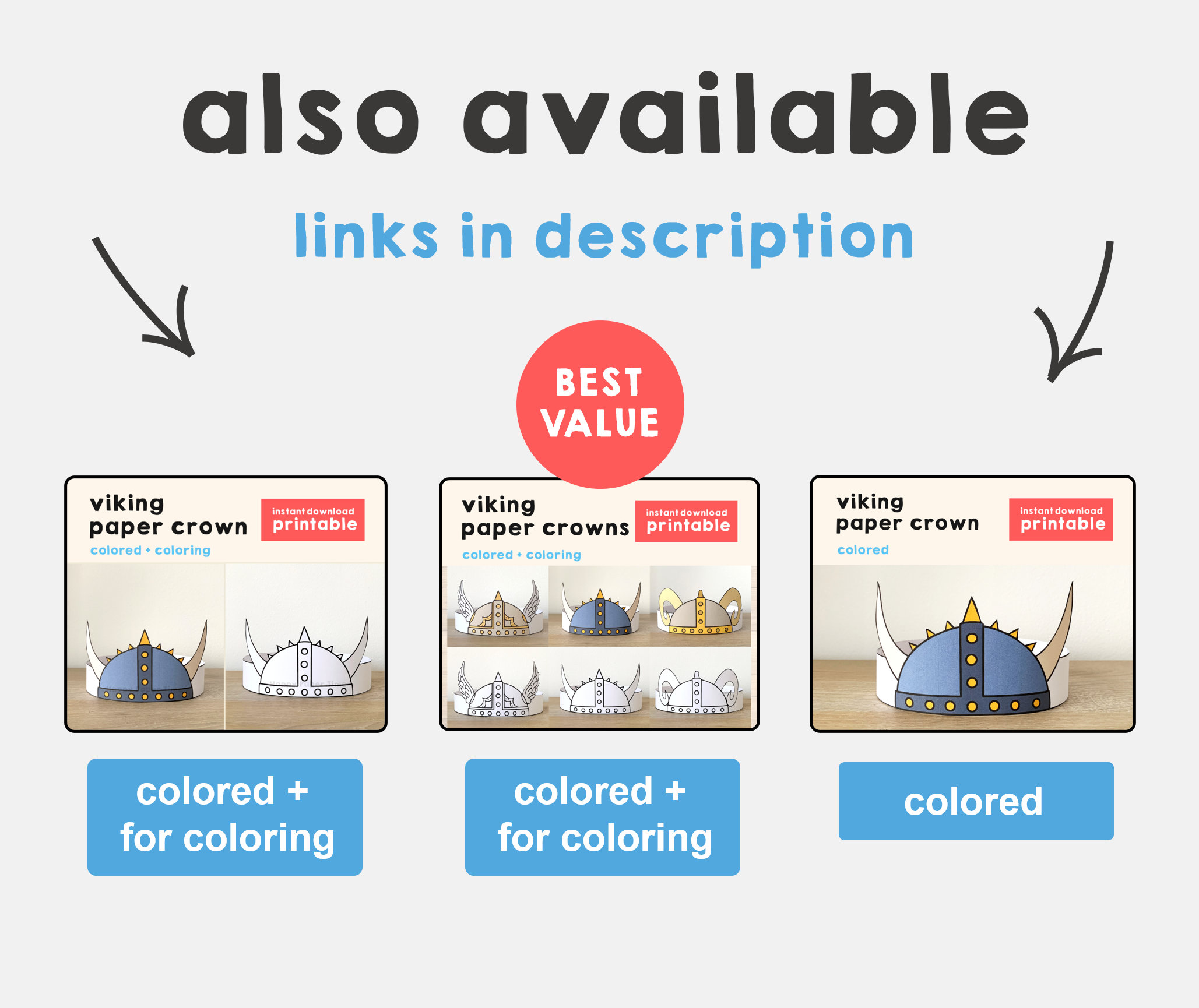 Viking Paper Crown Activity Printable Kids Craft Helmet - Etsy