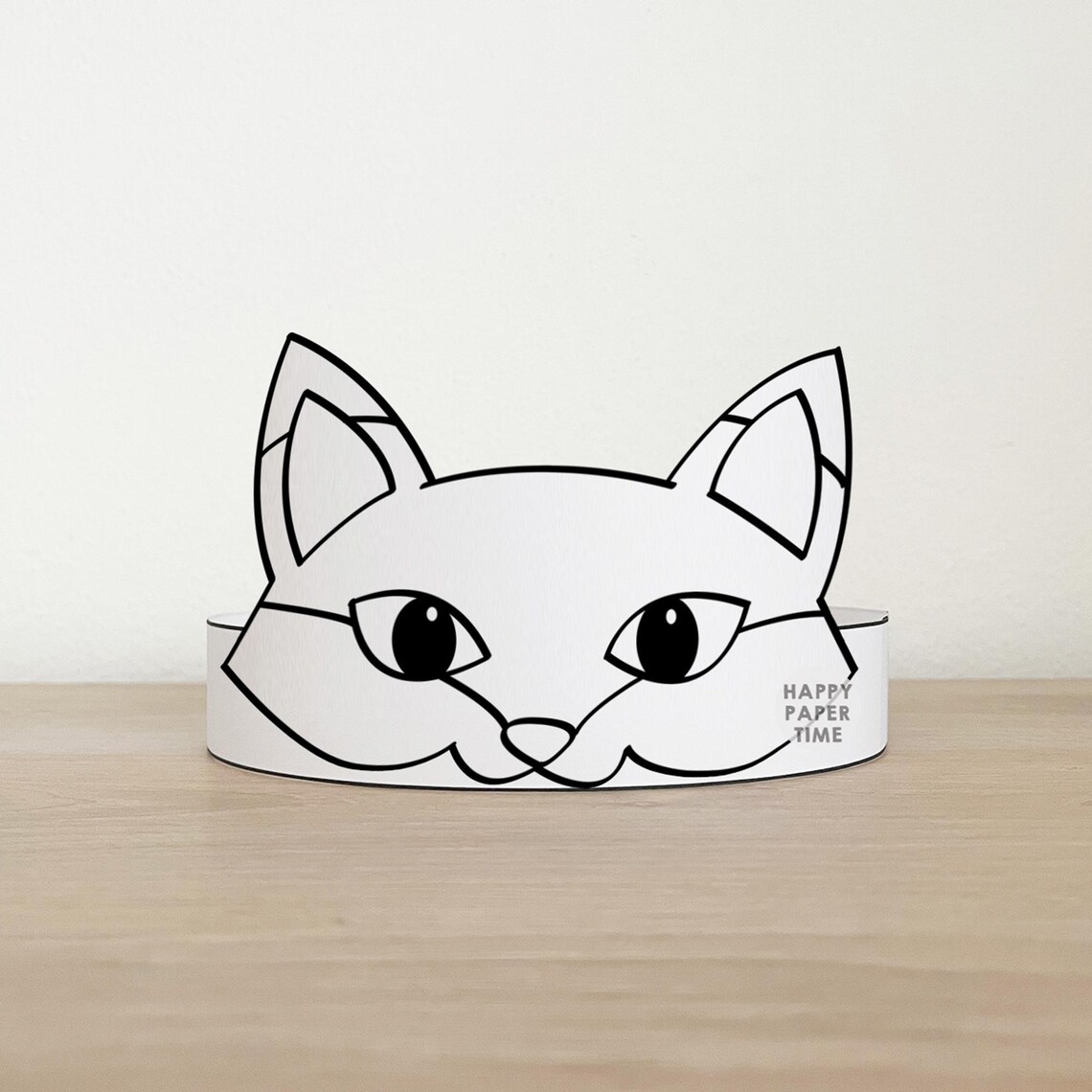 Fox Paper Crown Coloring Printable Kids Craft Woodland Forest Birthday ...