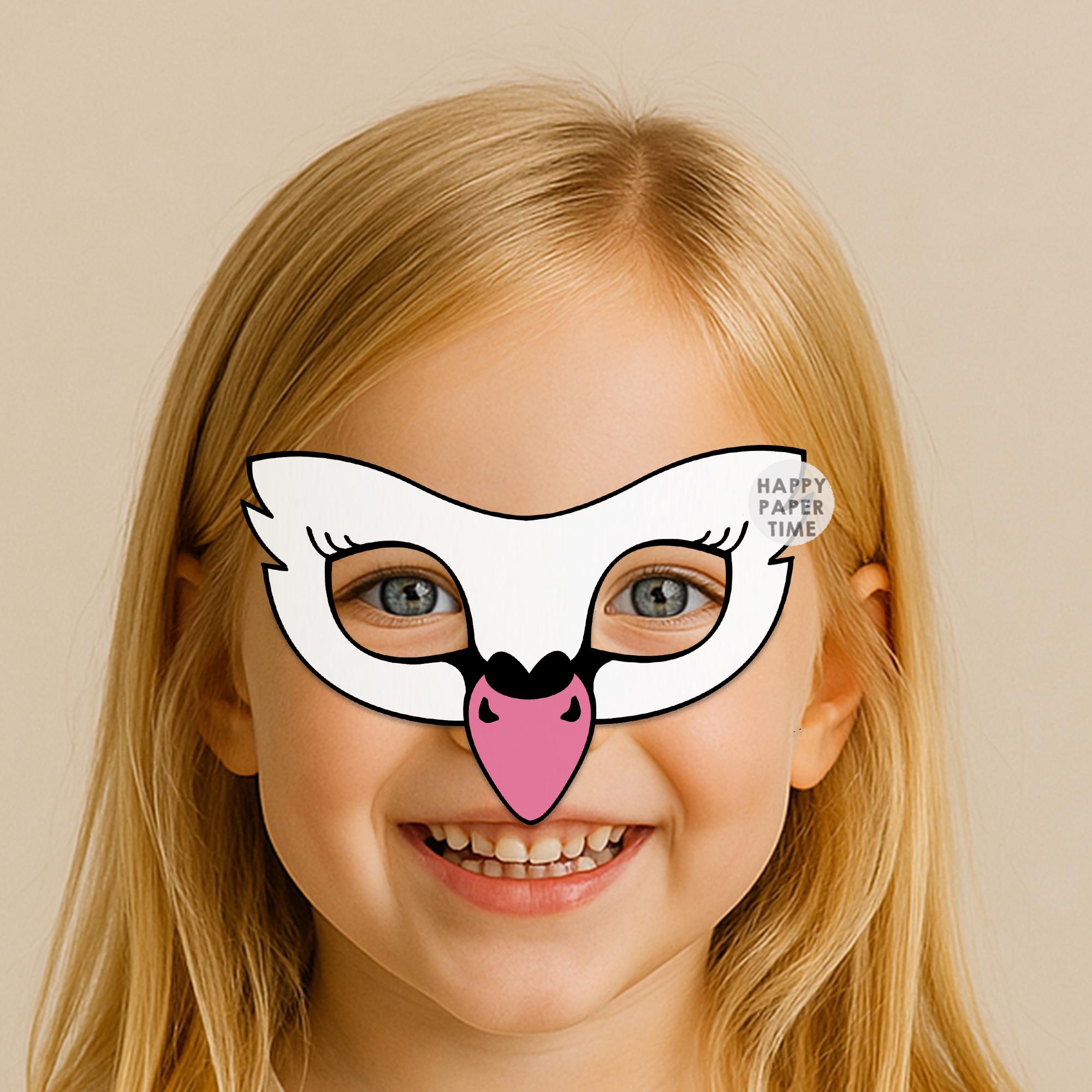 Swan Mask Party Printable Costume Fairytale Kids Party Mask Swan Party ...