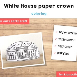 White House Paper Crown 4th of July America Patriotic Headband Activity ...