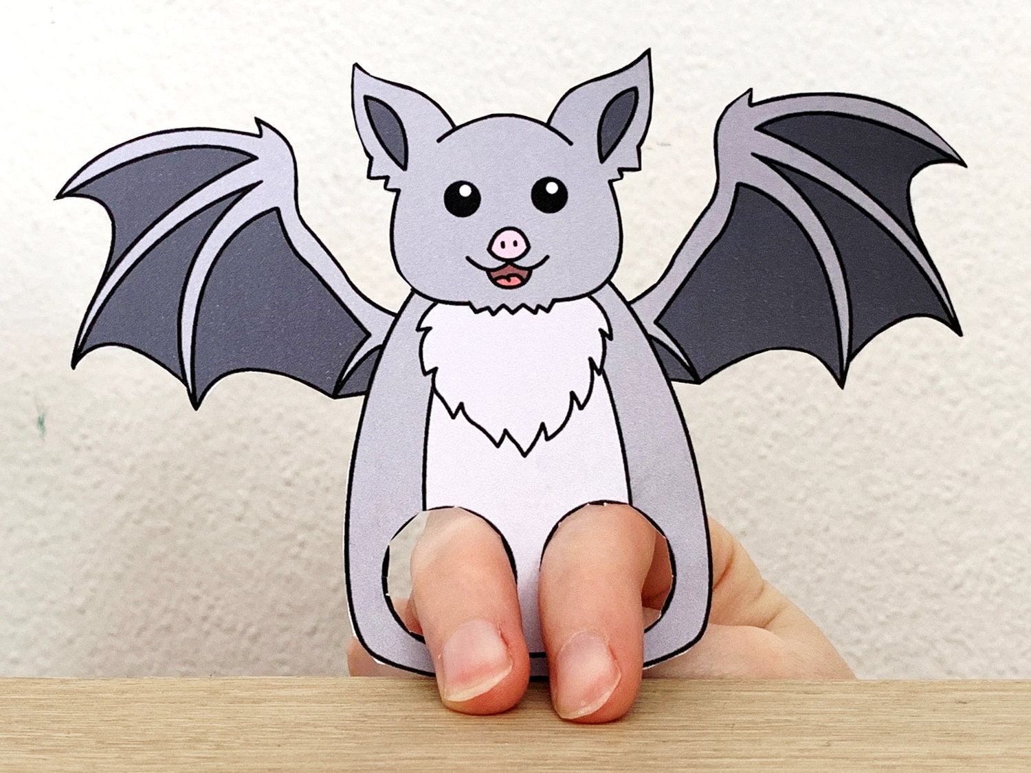 Bat Paper Craft Printable Halloween Spooky Day Finger Puppet Kids Craft ...