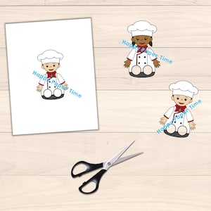 Chef Cook Paper Craft Printable Community Helper Finger Puppet Kids ...