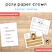 Pony Paper Crown Horse Template Coloring Activity (Download Now) - Etsy