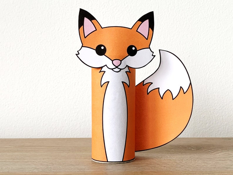 Fox Toilet Paper Roll Craft Forest Woodland Party Coloring - Etsy