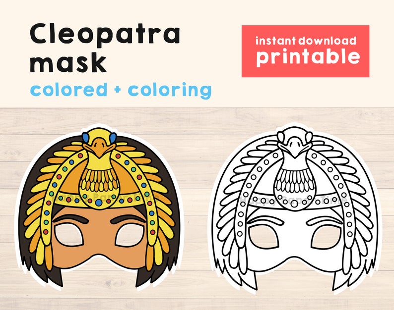 Cleopatra Queen Egypt Mask Ancient Egypt Party Mask Template - Etsy