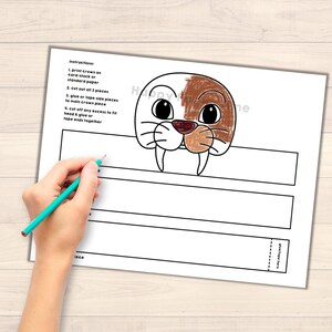 Walrus Paper Crown Party Coloring Printable Kids Craft Polar Ocean ...
