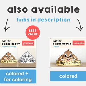 Easter Hat Paper Crown Headband Easter Bunny Day Party Activity ...