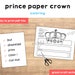 Prince Paper Crown Coloring Printable Kids Craft Prince Birthday Party ...