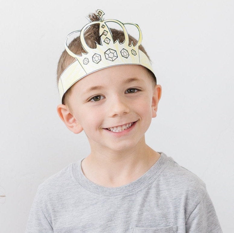 Prince Paper Crown Coloring Printable Kids Craft Prince - Etsy