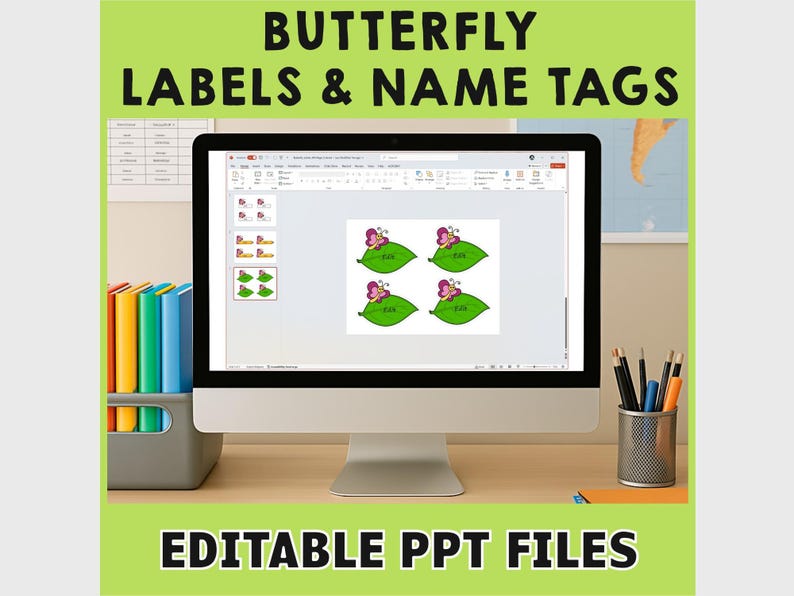 Butterfly Name Tags Classroom Labels Bug Insect Animal Spring Editable ...