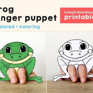 Frog Paper Craft Printable Pond Animal Finger Puppet Kids Craft ...