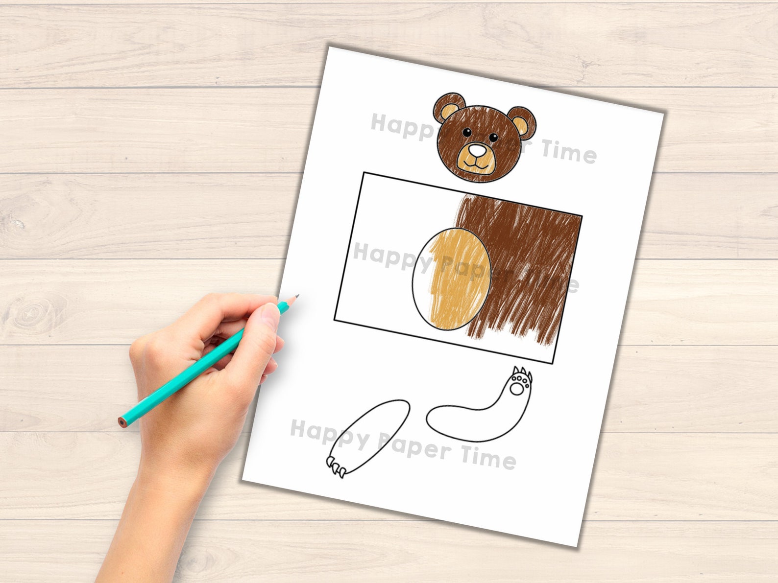 Bear Toilet Paper Roll Craft Forest Woodland Party Coloring - Etsy