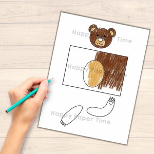 Bear Toilet Paper Roll Craft Forest Woodland Party Coloring Printable ...