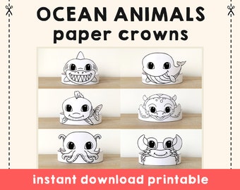 Shark Paper Crown COLOR YOUR OWN Printable - Etsy
