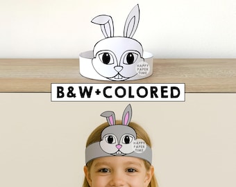 Farm Animal Paper Crown - Printable, Coloring Crown, Coloring Face Mask ...