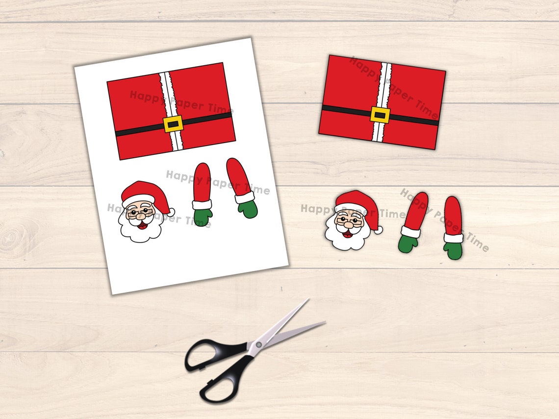 Santa Claus Toilet Paper Roll Craft Christmas Party Coloring | Etsy