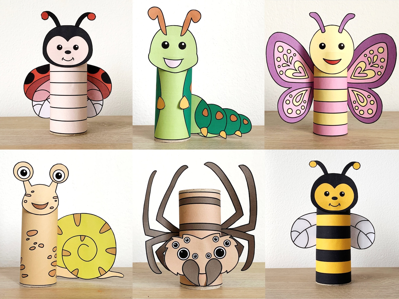 Bugs and Insects Animals Toilet Paper Roll Craft Spring Party Coloring ...