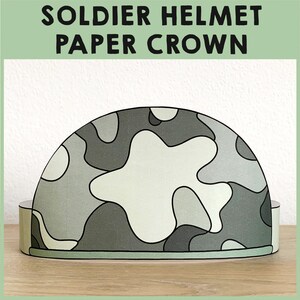Soldier Helmet Paper Crown Headband Military Army Veteran Day Printable ...