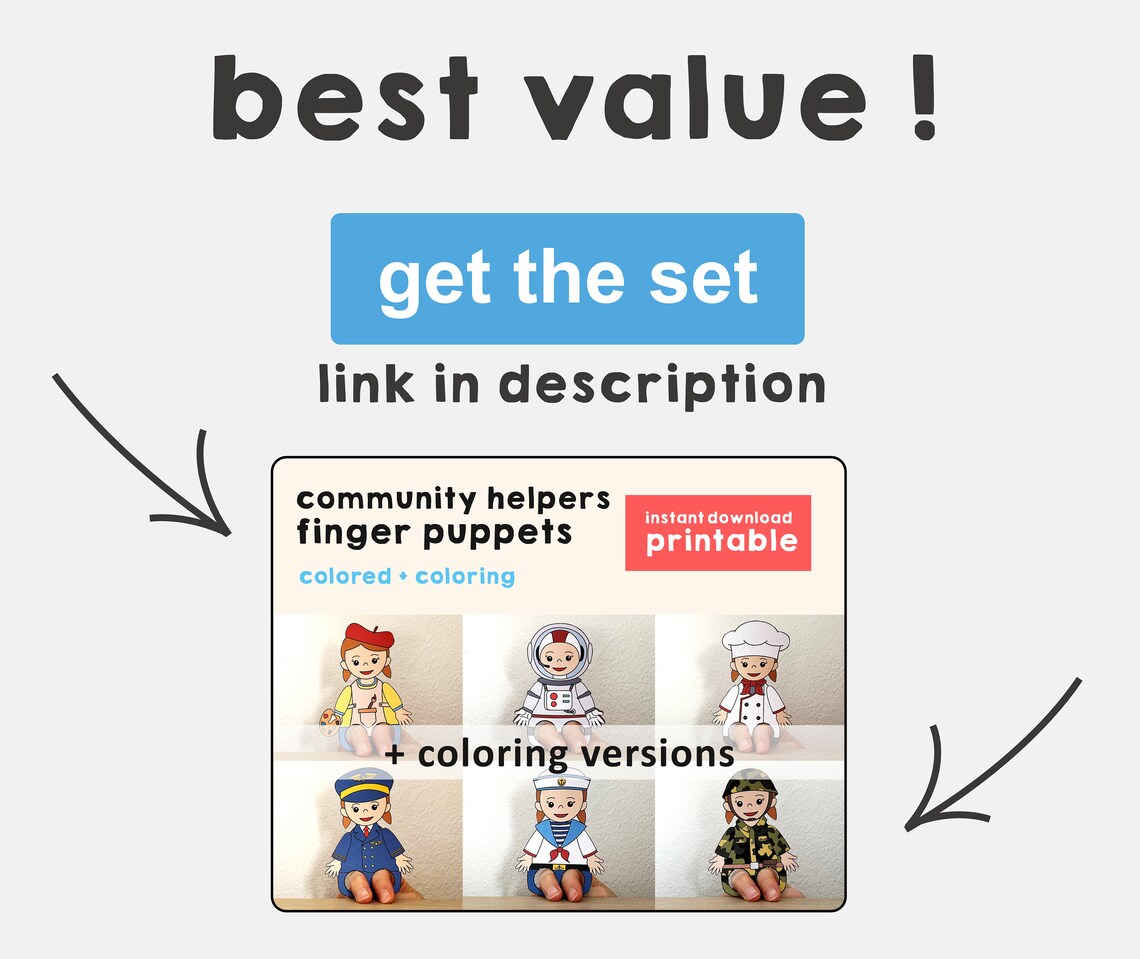 Pilot Paper Craft Printable Community Helper Finger Puppet Kids Craft ...