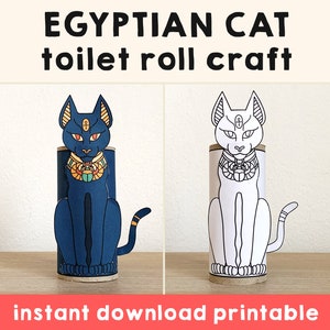 Egyptian Cat Toilet Paper Roll Craft Ancient Egypt Party Coloring ...