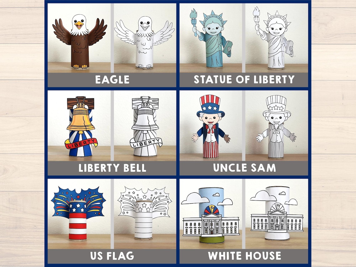American Symbols Toilet Paper Roll Craft 4th of July President's Day ...