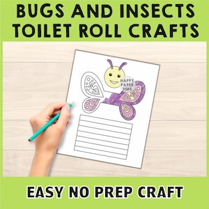 Bugs and Insects Animals Toilet Paper Roll Craft Spring Party Coloring ...