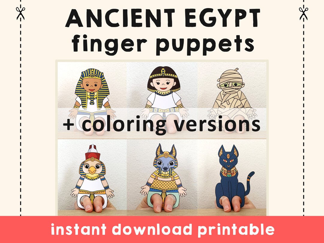 Ancient Egypt Paper Craft Printable Finger Puppet Template Kids Craft ...