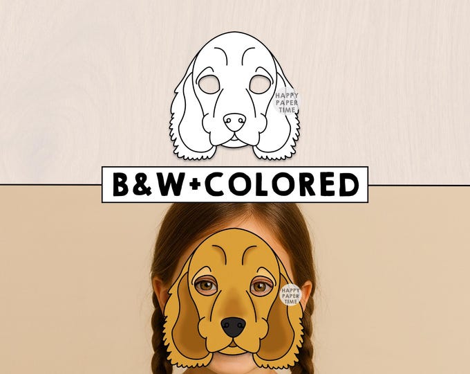 Golden Retriever Printable Dog Mask Cocker Spaniel Mask Printable ...