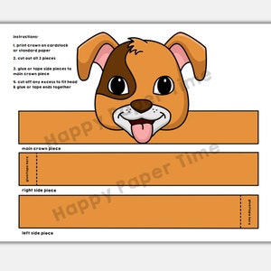 Dog Paper Crown Headband Pet Animal Printable Kids Craft Puppy Party ...