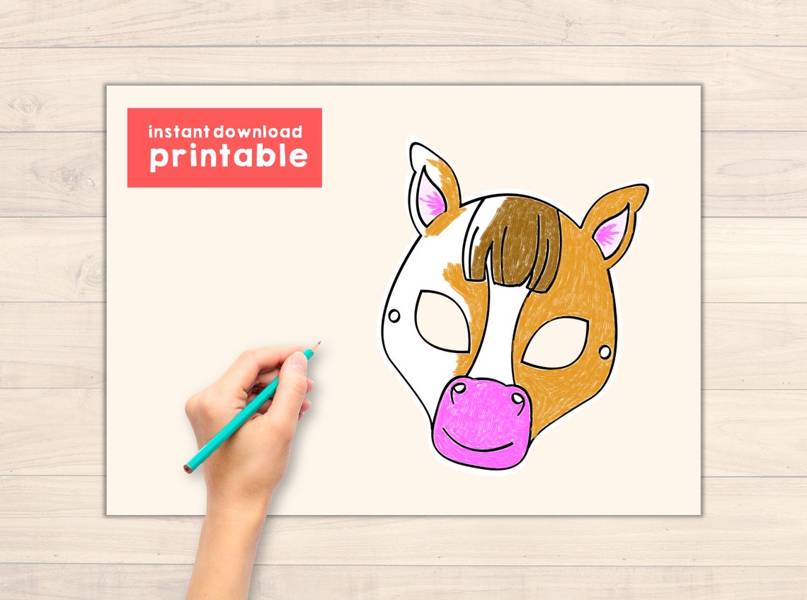 Horse Mask Animal Mask Party Favor Pony Mask Pony Printable - Etsy