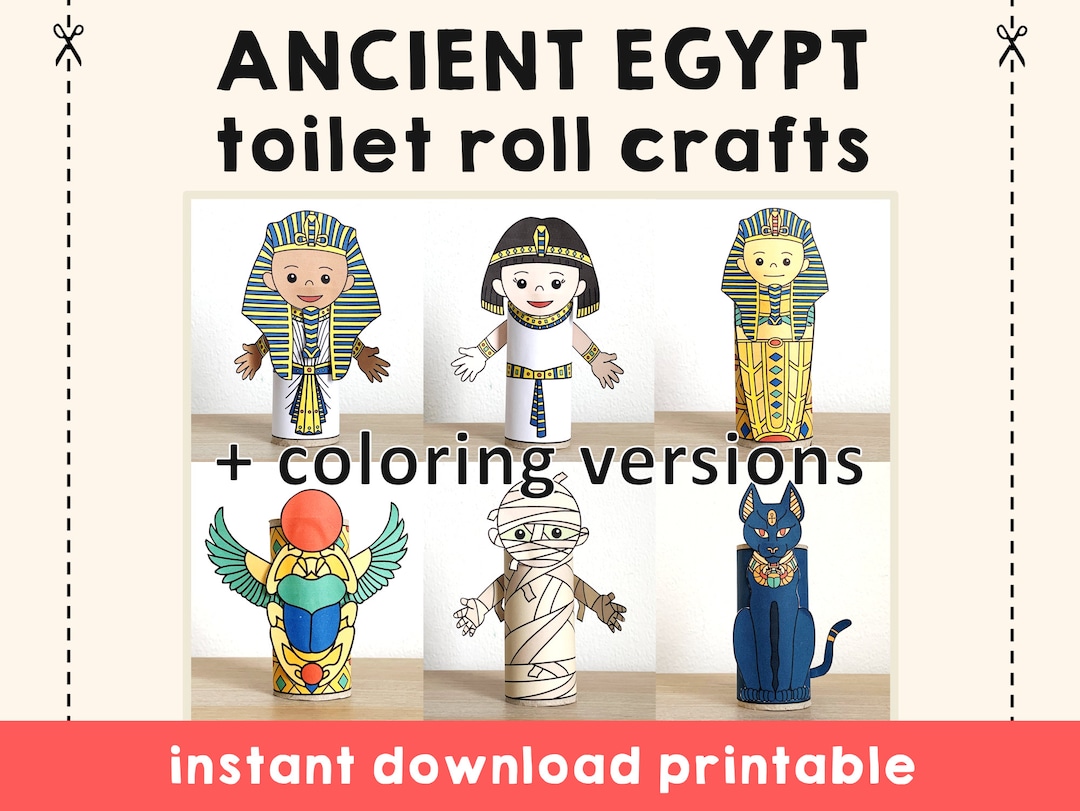 Ancient Egypt Toilet Paper Roll Craft History Archeology Party Coloring ...