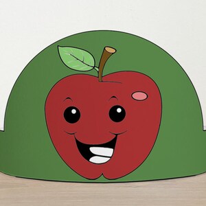 Apple Paper Crown Fruit Template Party Coloring Printable Kids Craft ...