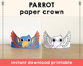 Toucan Paper Crown Animal Paper Hat for Kids Instant - Etsy